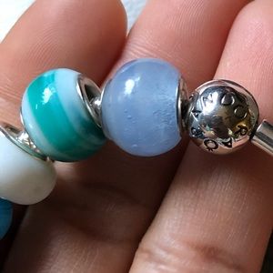 Pandora | Jewelry | Authentic Pandora Snake Bracelet With 4 Charms ...